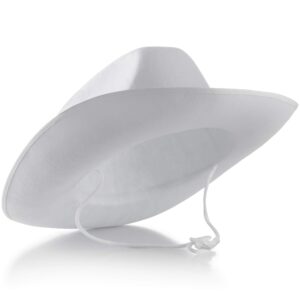 White Cowboy Hat - (Pack of 2) White Cowgirl Hat for Women and Men with Adjustable Neck Drawstring, Dress-up Parties, and Play Costume Accessories, Fits Most Teen Girls Boys, and Adults