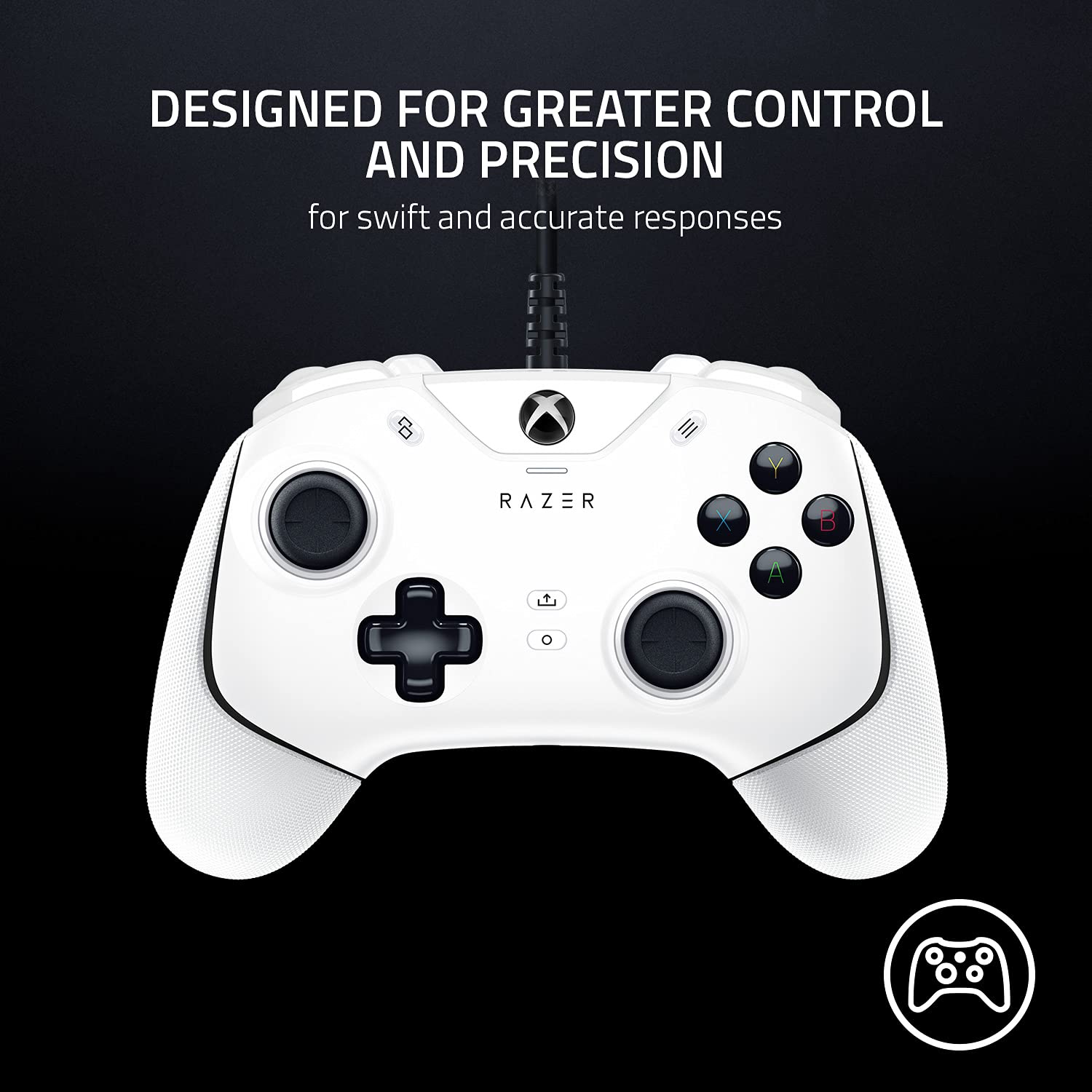 Razer Wolverine V2 Wired Gaming Controller for Xbox Series X|S, Xbox One, PC: Remappable Front-Facing Buttons - Mecha-Tactile Action Buttons and D-Pad - Trigger Stop-Switches - White