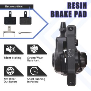 BUCKLOS MTB Bike Disc Brake kit, Mechanical Disc Brakes Aluminum Alloy Caliper for Mountain Bike with 160mm Stainless Steel Rotor/Floating Rotors and is/PM Universal Conversion Adapter (Front+Rear)