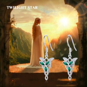 Lord of The Rings Earrings 925 Sterling Silver Arwen Evenstar Drop Earrings Hobbit Jewelry Lord of The Rings Christmas Stocking Stuffers Gifts for Women Men