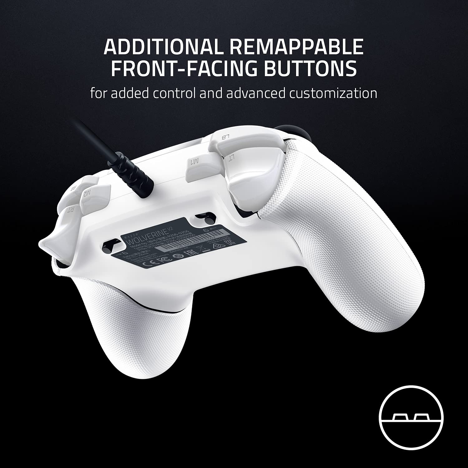 Razer Wolverine V2 Wired Gaming Controller for Xbox Series X|S, Xbox One, PC: Remappable Front-Facing Buttons - Mecha-Tactile Action Buttons and D-Pad - Trigger Stop-Switches - White