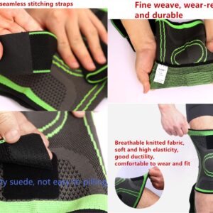 davidamy's gift Knee Brace Knee Suport for Running & Gym Work etc., Knee Compression Sleeve for Joint Pain and Arthritis Relief, Improved Circulation Compression-Pack of 2 (Green, X-Large)