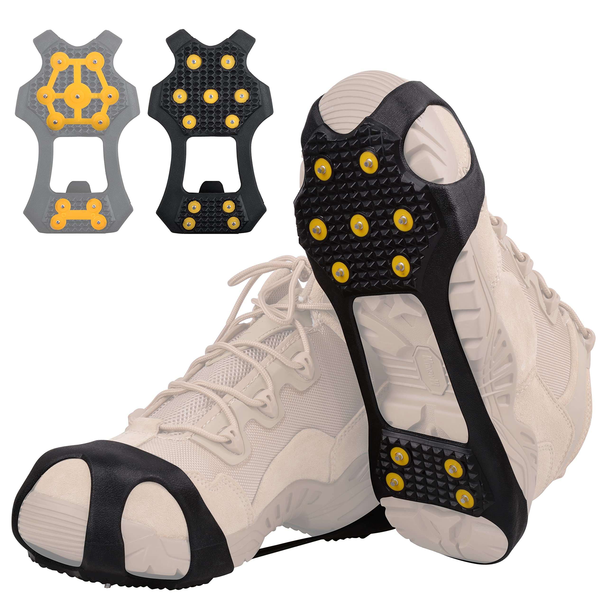 Ice Snow Cleats 11 Studs Traction Cleats Walk Traction Cleats Crampons Ice Snow Grippers for Walking on Snow Ice Rubber Walking Cleats Traction