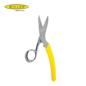 Miller 925CS-ERGO Ergonomic Metal Electrician Splicing Scissors with Scraper and File, Easily Portable Electrician Scissors for Working Technicians,