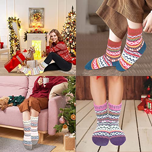 MORECOO Womens Socks Winter - Christmas Gifts for Women - Thick Wool Soft Warm Fuzzy Cozy Socks for Women