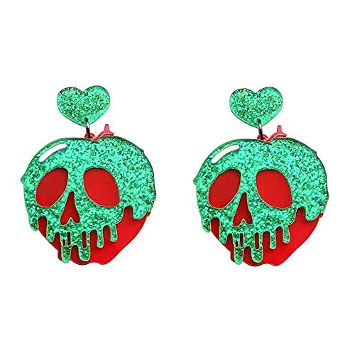 Poison Apple Snow White Witches Earrings for Women. Cute Halloween Cosplay Earrings for Women, Teens, College Students and Adults.