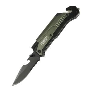 8.5" tactical multi-functional open folding pocket knife with fire starter outdoor survival hunting knife for camping by survival steel