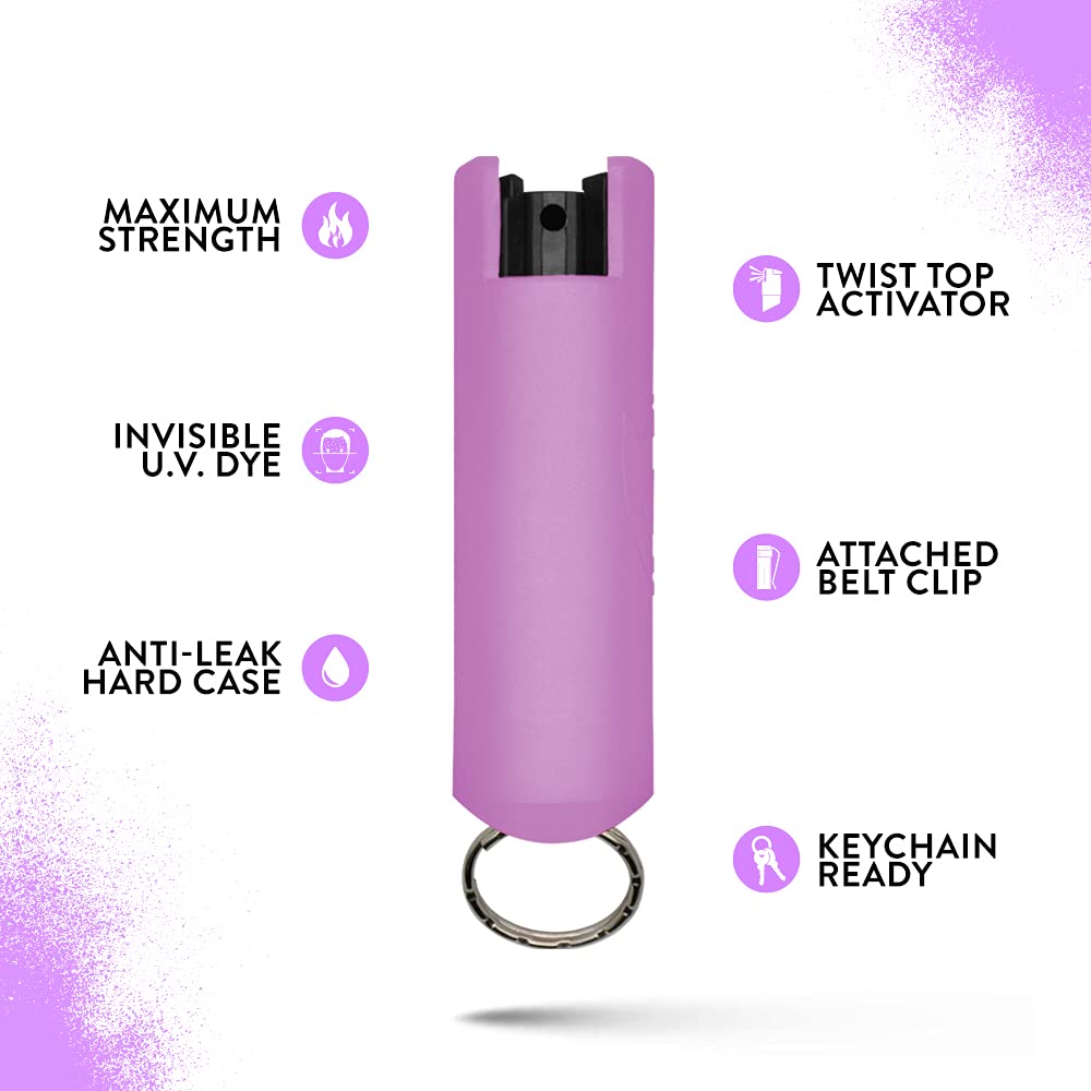 Guard Dog Pepper Spray Stun Gun Combo Pack - Self Defense Keychain Set, Personal Safety Devices for Women, Home Defense & Self Defense Kit (Lilac)