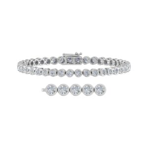 5 carat bezel set diamond tennis bracelet in 14k white gold (7.5 inch)