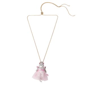 betsey johnson cat fairy pendant slider necklace,pink,373163gld650