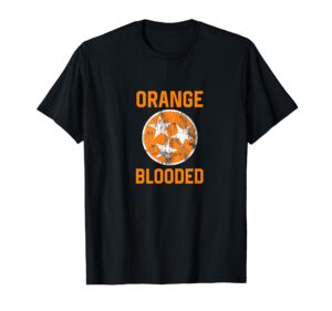 tennessee fan orange blooded vol sports fan state flag tn t-shirt