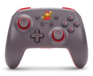 powera wireless controller for nintendo switch - dungeon jump mario, rechargeable, bluetooth 5.0, 30 hours battery life