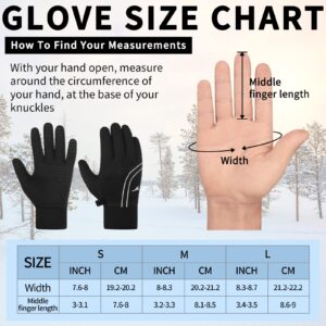 Achiou Winter Running Gloves for Men Women,Lightweight Touchscreen Gloves, Liners Thermal Warm Gloves for Cycling,Driving, Hiking, Walking, Texting