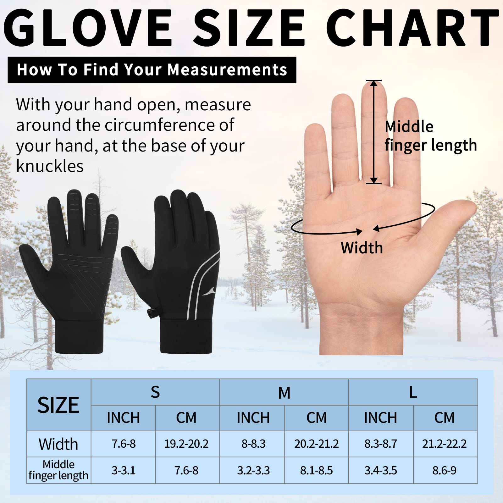 Achiou Winter Running Gloves for Men Women,Lightweight Touchscreen Gloves, Liners Thermal Warm Gloves for Cycling,Driving, Hiking, Walking, Texting