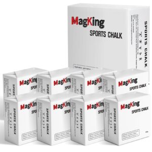 magking gym chalk blocks, for rock climbing, weightlifting, workout lifting, gymnastics bars, crossfit, magnesium carbonate chalk, 2oz, 1lb, 8 blocks