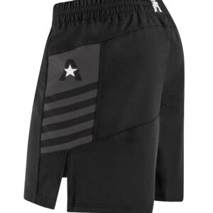 Anthem Athletics Reignite 7 Inch MMA Shorts - IBJJF Approved Jiu Jitsu Short for BJJ, NoGi Grappling and Wrestling - Black & Grey - Large