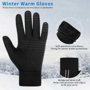 Achiou Winter Running Gloves for Men Women,Lightweight Touchscreen Gloves, Liners Thermal Warm Gloves for Cycling,Driving, Hiking, Walking, Texting