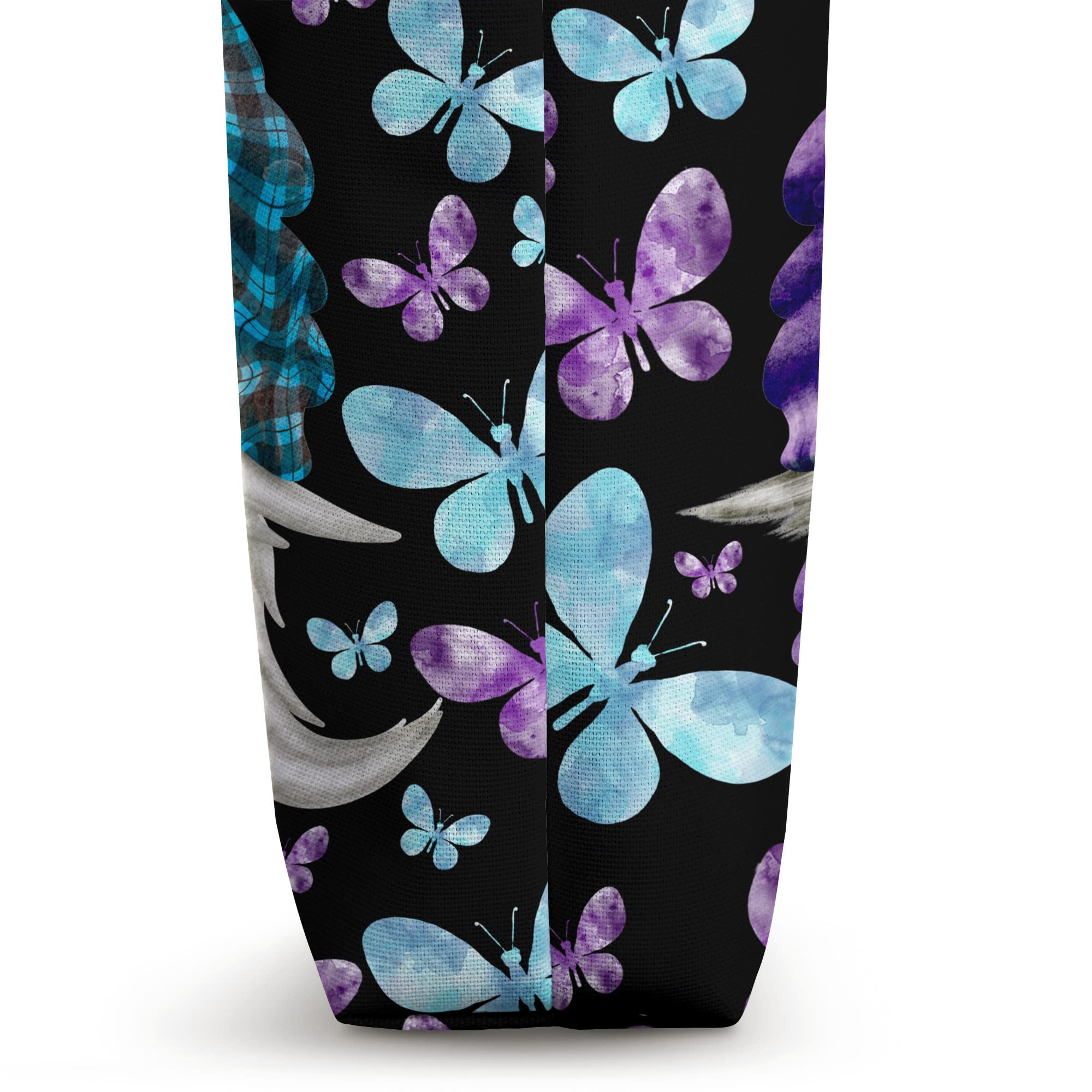 Suicide Prevention Cute Butterfly Pattern With Purple Gnome Tote Bag