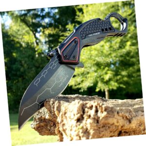 8" karambit open folding pocket knife black red tactical outdoor survival hunting knife for camping by survival steel