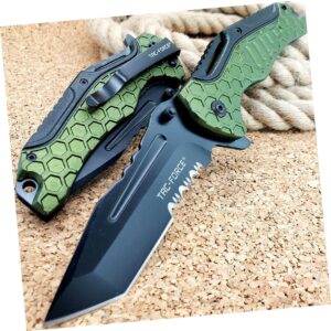 8.5 tactical open folding pocket knife tanto blade outdoor survival hunting knife for camping by survival steel