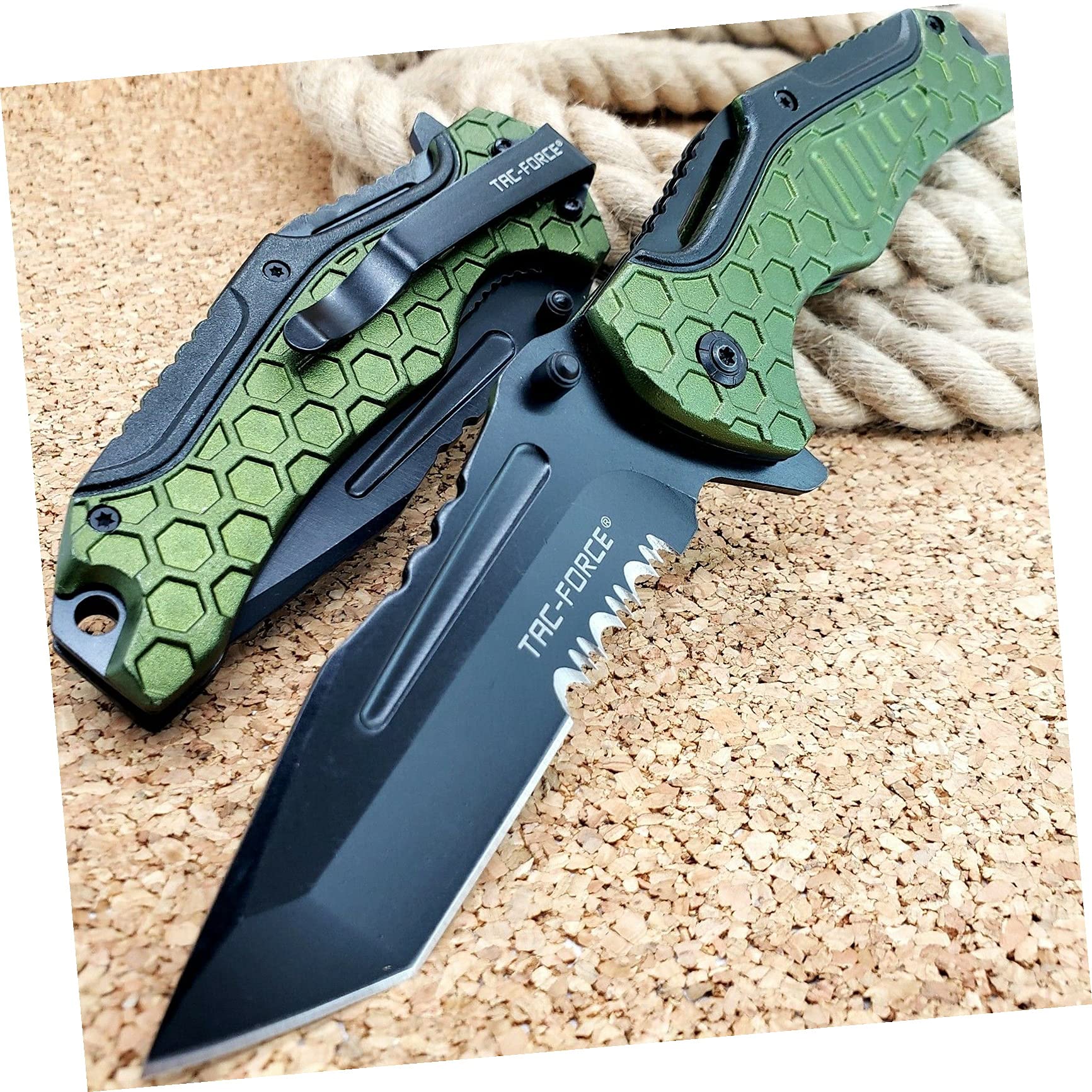 8.5 Tactical Open Folding Pocket Knife Tanto Blade Outdoor Survival Hunting Knife for Camping by Survival Steel