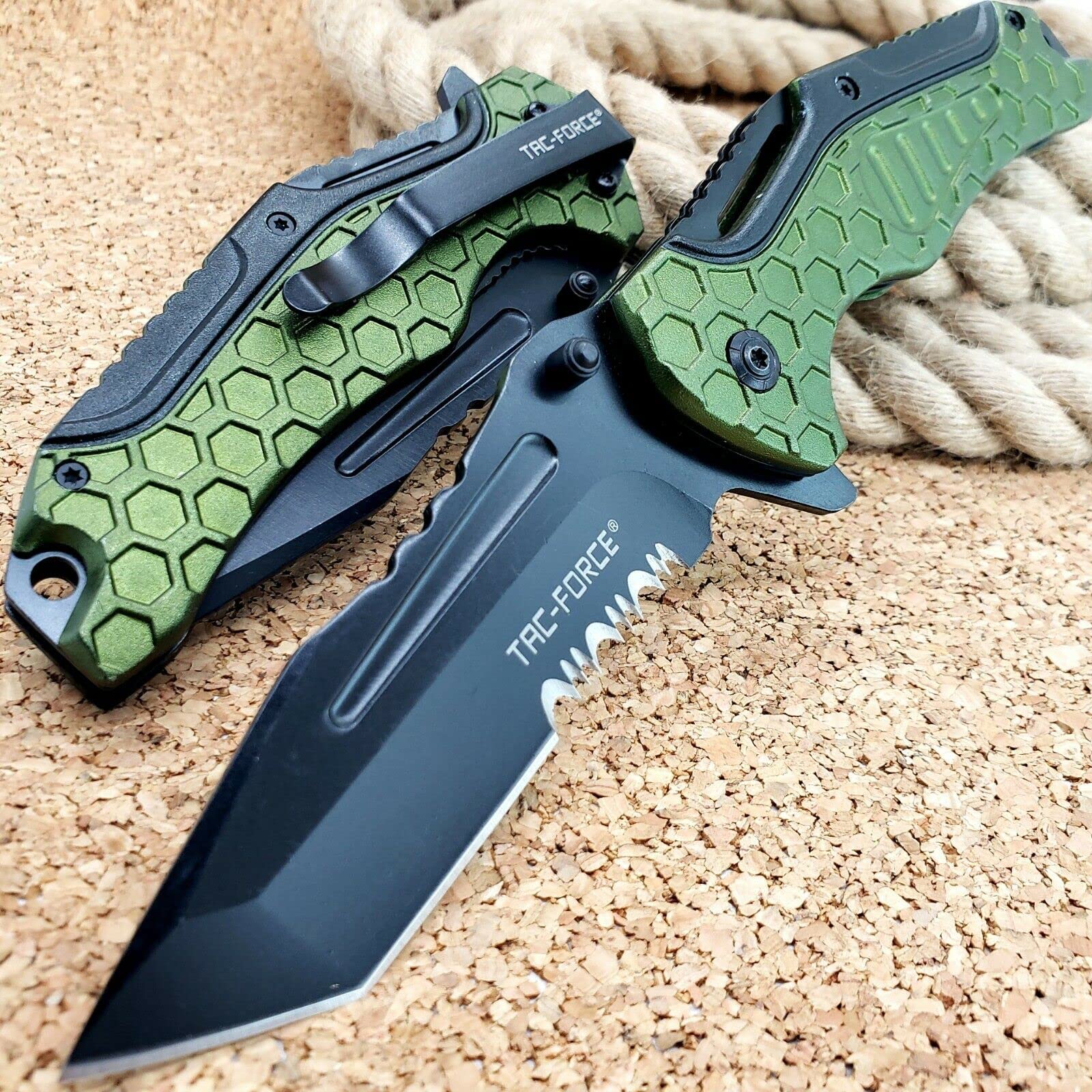 8.5 Tactical Open Folding Pocket Knife Tanto Blade Outdoor Survival Hunting Knife for Camping by Survival Steel