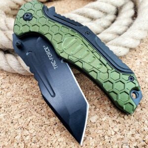 8.5 Tactical Open Folding Pocket Knife Tanto Blade Outdoor Survival Hunting Knife for Camping by Survival Steel