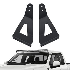 nilight 2pcs 52 inch curved led light bar bracket at upper windshield roof cab for 2004-2018 ford f150 & svt raptor