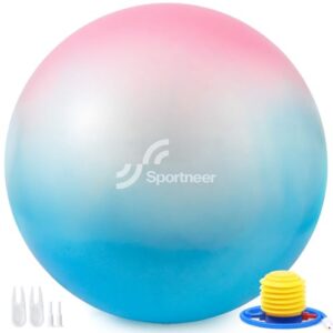 sportneer extra thick exercise ball - 25.6''yoga ball with quick pump - anti-burst and slip resistant fitness ball chair for pregnancy and physical therapy