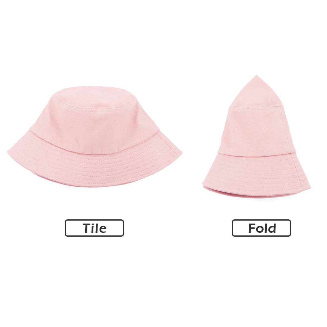 Durio Pink Bucket Hats for Women Teens Travel Summer Packable Beach Sun Hat D Pink