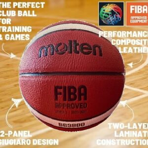 Molten Official Olympic FIBA Indoor Outdoor Basketball, Men's Size 7, Synthetic Leather