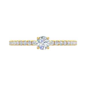 0.36 Carat Prong Set Solitaire Diamond Engagement Ring Band in 14K Yellow Gold (Ring Size 7.25)