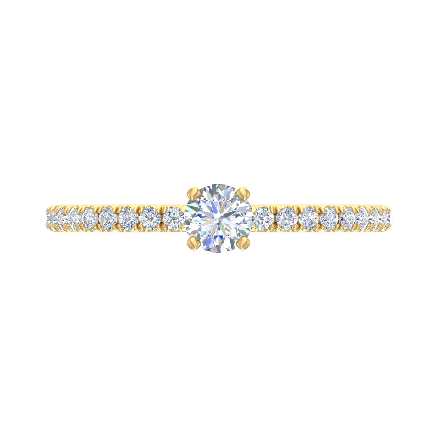 0.36 Carat Prong Set Solitaire Diamond Engagement Ring Band in 14K Yellow Gold (Ring Size 7.25)