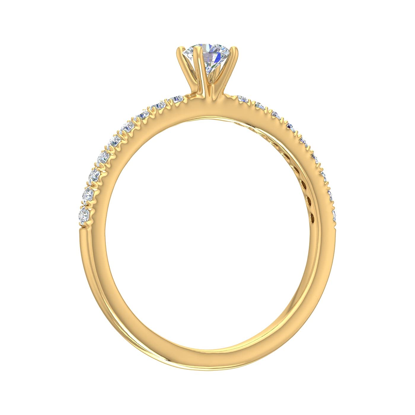 0.36 Carat Prong Set Solitaire Diamond Engagement Ring Band in 14K Yellow Gold (Ring Size 7.25)