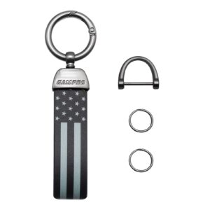 GAMPRO American Flag Car Keychain Accessories with Zinc Alloy Suit for Chevrolet, Ford, Buick,Fashion keychain for men and women (black)