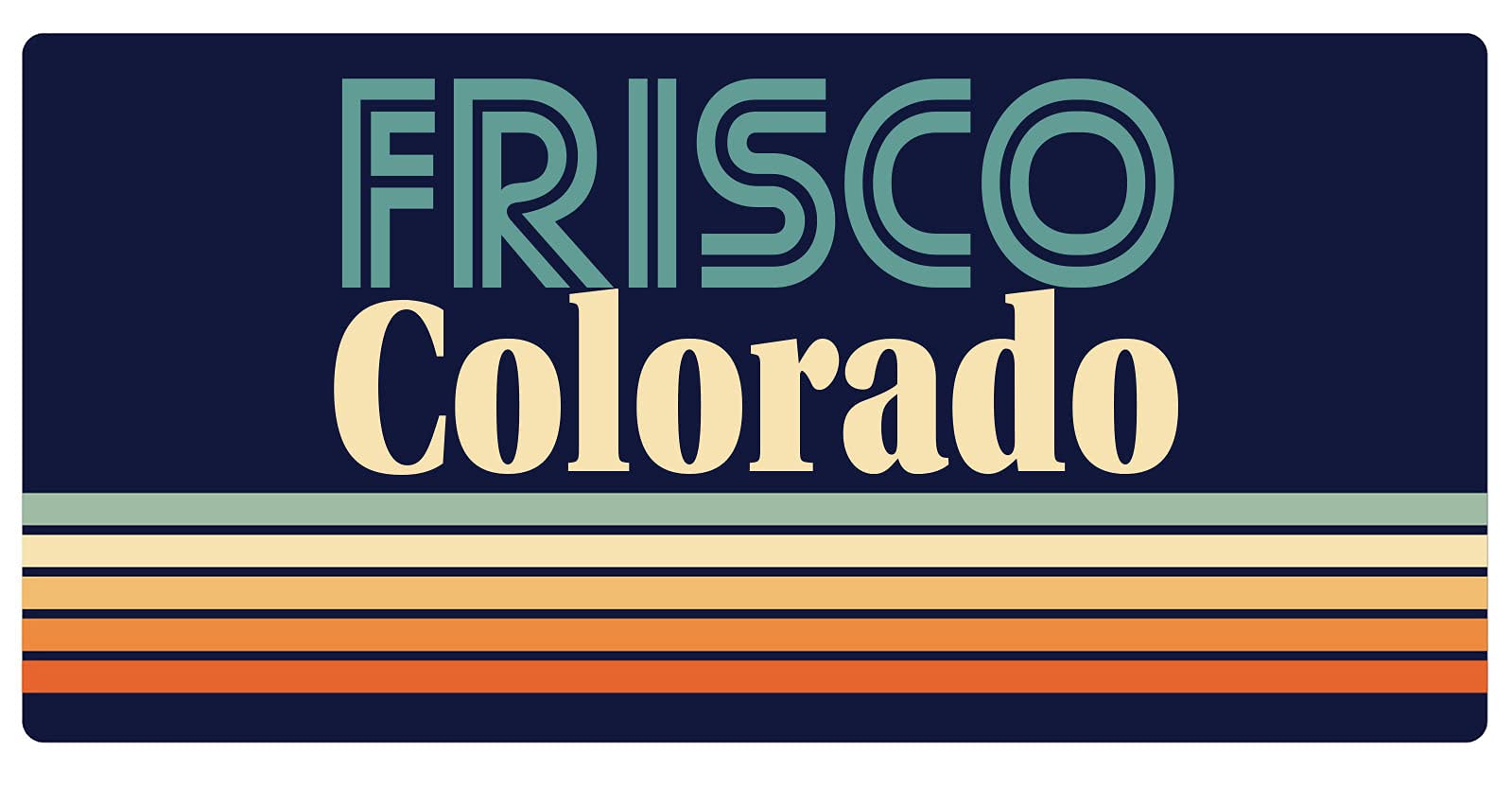 Frisco Colorado 2.5 x 1.25-Inch Vinyl Decal Sticker Retro Design