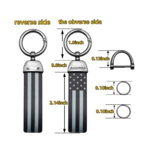 GAMPRO American Flag Car Keychain Accessories with Zinc Alloy Suit for Chevrolet, Ford, Buick,Fashion keychain for men and women (black)