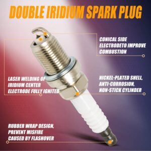 RANSOTO UF333 Ignition Coil & 7092 Iridium Spark Plugs Compatible with 2001-2012 Scion tC xB Toyota Camry Corolla Highlander Matrix RAV4 Solara Lexus HS250h 2.4L Set of 4