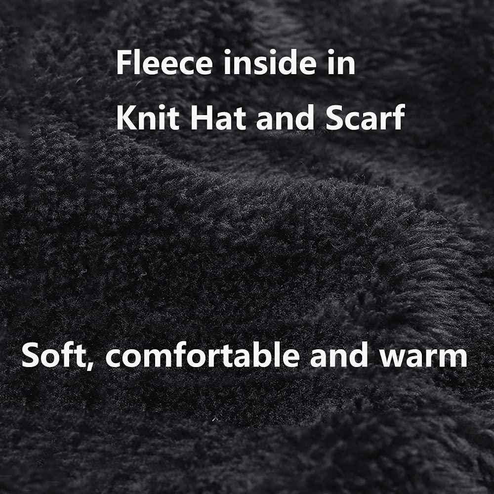 6 Pieces Winter Beanie Hat Scarf Gloves Set for Men Women,Knit Skull Cap Winter Hat Touchscreen Gloves Neck Warmer Set