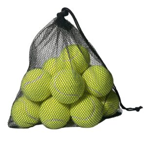 rmamscov 12 pack advanced pressure training tennis balls practice tennis ball with mesh carry bag for easy transport,pet tennis balls training exercise tennis balls for beginner (green)