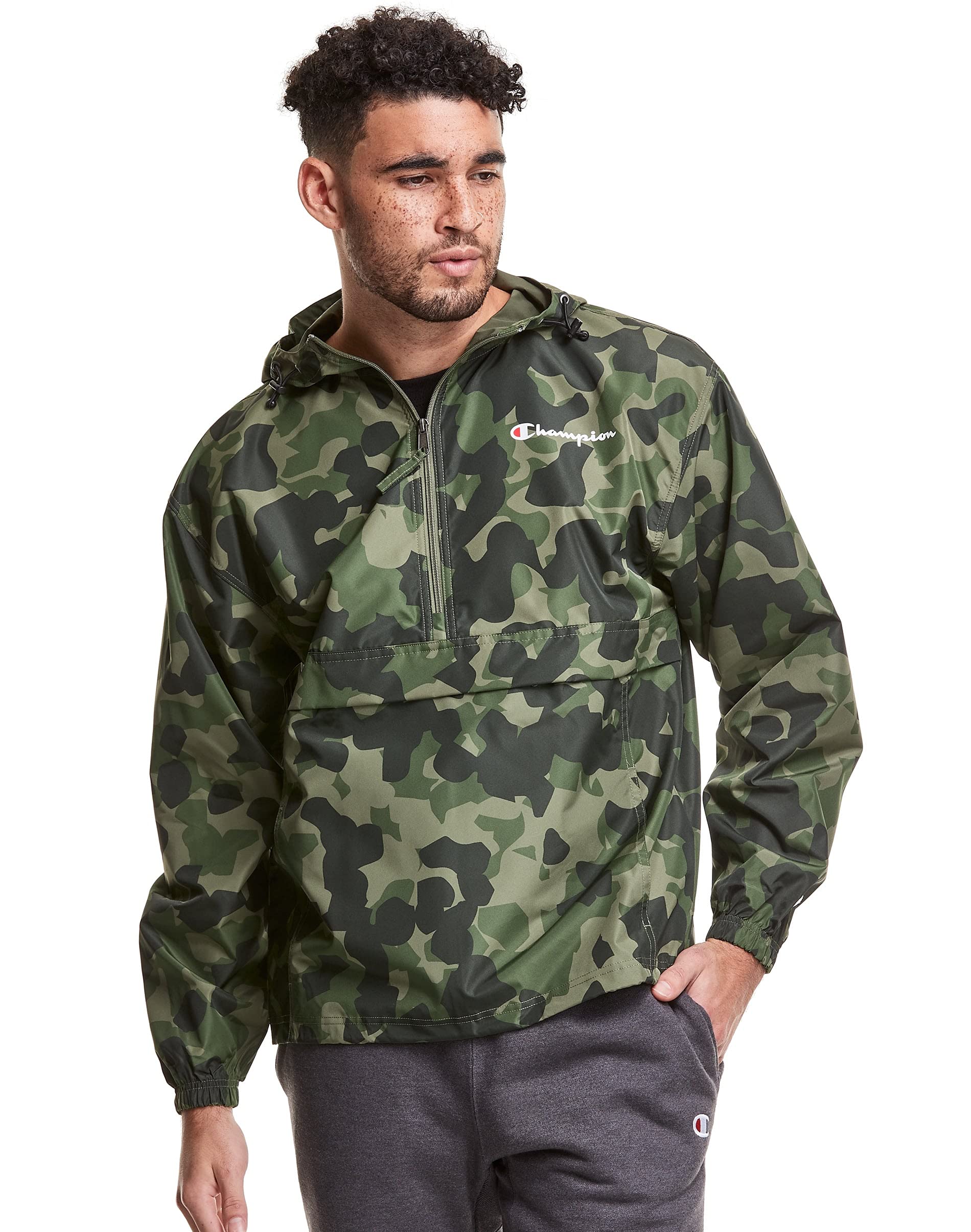 Champion Mens Stadium Packable Jacket, XXL, Camo