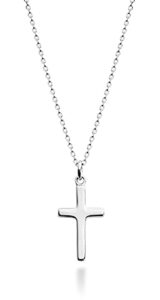 miabella italian 925 sterling silver or 18kt yellow gold over silver cross necklace for women, small cross pendant on 18 inch chain made in italy (sterling silver)