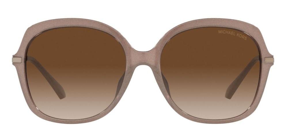 Michael Kors Woman Sunglasses Blush Camel Pearlized Frame, Smoke Gradient Lenses, 56MM