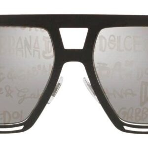 Dolce & Gabbana DG2270-1106K1 Sunglasses Matte Black w/Grey Silver/Gold Graffiti 57mm