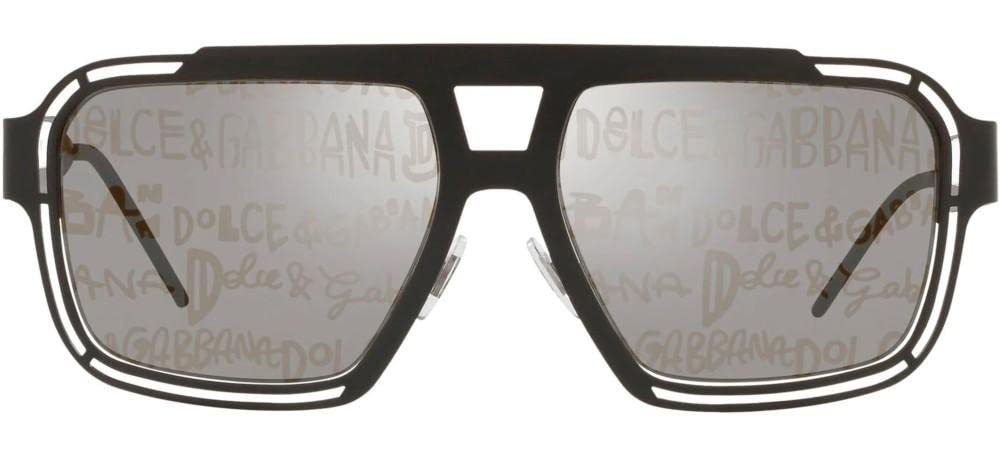 Dolce & Gabbana DG2270-1106K1 Sunglasses Matte Black w/Grey Silver/Gold Graffiti 57mm