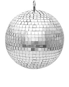 viet 8 inch mirror disco ball great for stage lighting effect or as a room decor. (silver)