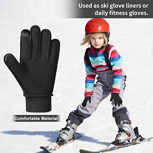 OOPOR Winter Warm Kids Cycling Gloves - Cold Weather Outdoor Bike Running Ski Sports Mittens Aged 4-12 Boys Girls S