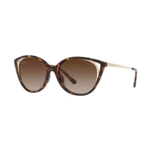 michael kors 55 mm mk2152u alexandria bio dark tortoise/brown gradient one size