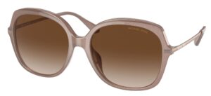 michael kors woman sunglasses blush camel pearlized frame, smoke gradient lenses, 56mm