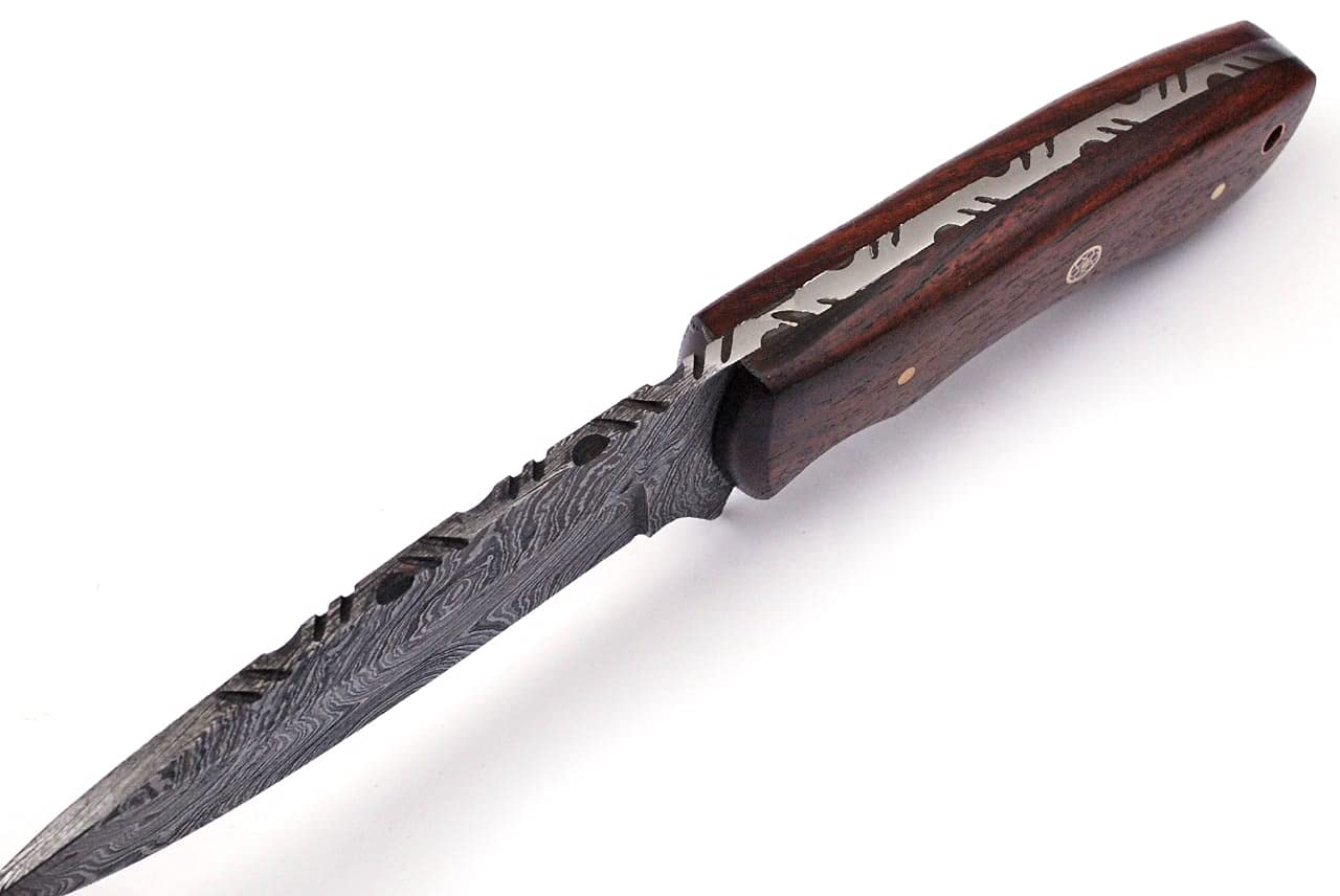 Grace Knives Handmade Damascus Steel Hunting Knife Fixed Blade Knife 8.5 Inches with Leather Sheath G-151